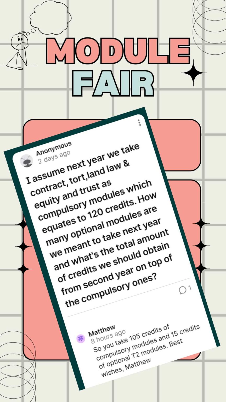 Your feedback on the Module Fair > Exeter Law School